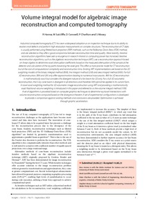 Volume integral model for algebraic image reconstruction and computed tomography - Research ...